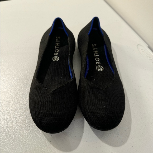 Rothy's | Shoes | Rothys Womens The Flat Triple Black Knit Round Toe ...